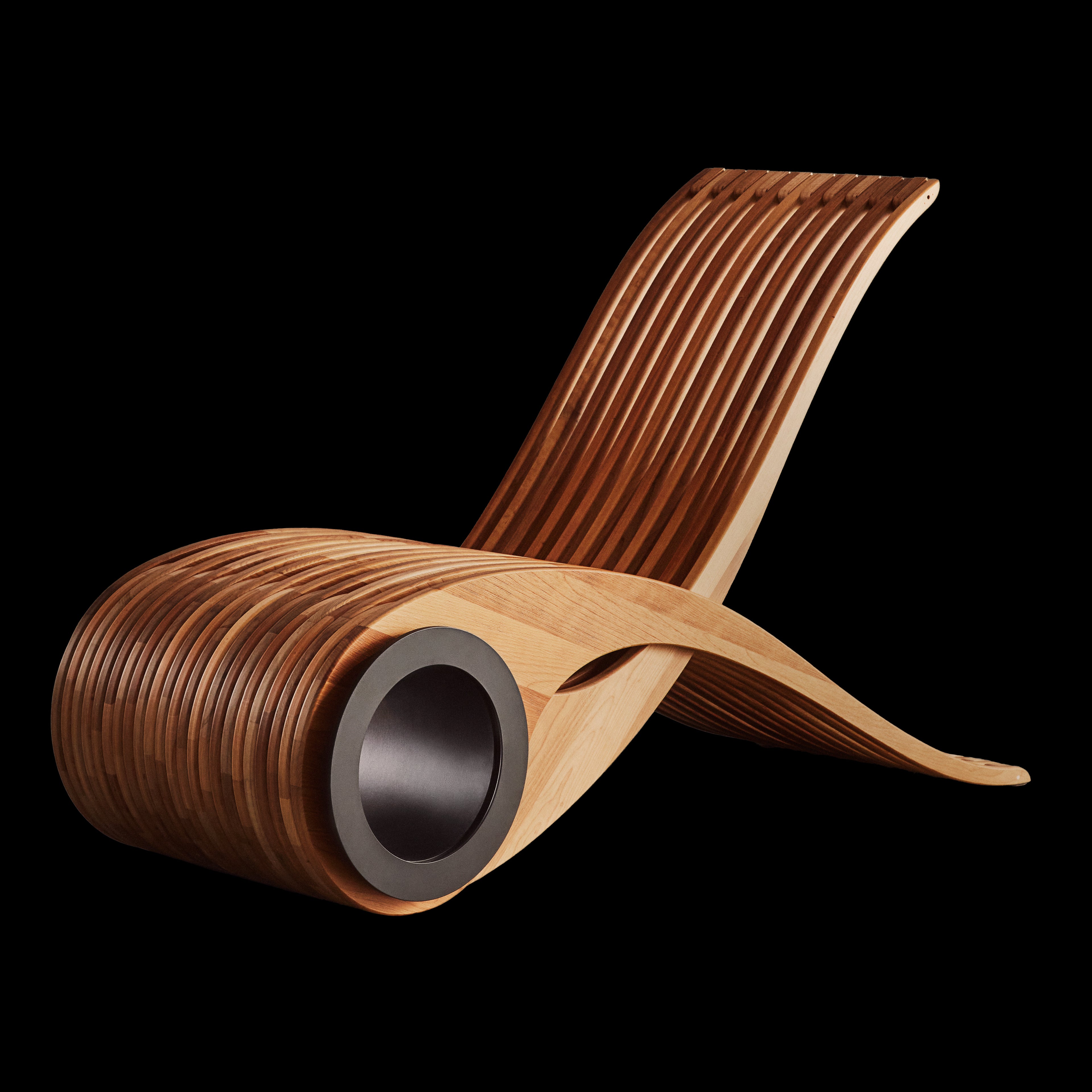 EXOCET natural roasted birch indoor chair | black cylinder – Humble Nature